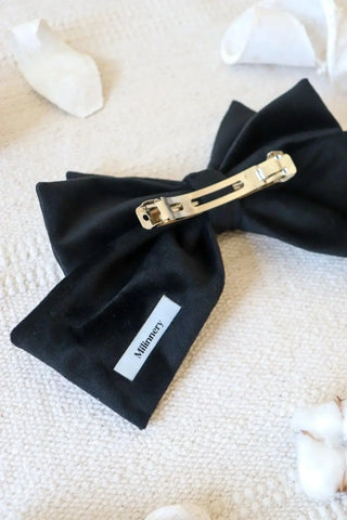 Black Hair Bow Clip – Milinnery